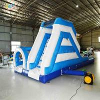 China Commercial Grade Inflatable Water Slide With Pool Blue White Party Rental PVC Bouncer Slide For Kids(YKW106) for sale
