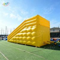 China Commercial Grade Inflatable Zorb Ball Slide 10x4.5m Yellow Human Hamster Ball Ramp PVC Slide For Rental Business(YKG160) for sale