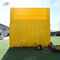 China Commercial Grade Inflatable Zorb Ball Slide 10x4.5m Yellow Human Hamster Ball Ramp PVC Slide For Rental Business(YKG160) for sale