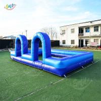 China Commercial Grade Inflatable Foam Pit With Arches 5x7m Blue PVC Foam Party Pool For Rental Business(YKG161) for sale