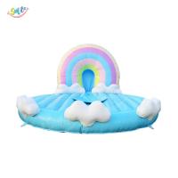 China Commercial Grade Inflatable Unicorn Mat 5m Diameter Rainbow Theme Mechanical Bull Safety Mat For Party Rental Business(YKG162) for sale