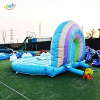 China Commercial Grade Inflatable Unicorn Mat 5m Diameter Rainbow Theme Mechanical Bull Safety Mat For Party Rental Business(YKG162) for sale