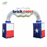 China Inflatable Brick Rodeo Arch With Texas Flag Base Giant Blow Up Entrance Archway For Outdoor Event Party Decoration（YKT035) for sale