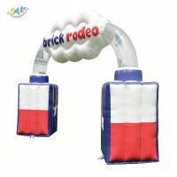 China Inflatable Brick Rodeo Arch With Texas Flag Base Giant Blow Up Entrance Archway For Outdoor Event Party Decoration（YKT035) for sale