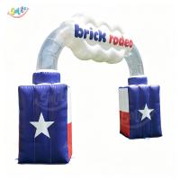 China Inflatable Brick Rodeo Arch With Texas Flag Base Giant Blow Up Entrance Archway For Outdoor Event Party Decoration（YKT035) for sale