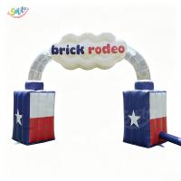 China Inflatable Brick Rodeo Arch With Texas Flag Base Giant Blow Up Entrance Archway For Outdoor Event Party Decoration（YKT035) for sale