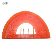 China Large Inflatable Event Tent Orange Tunnel Shelter With Transparent PVC Window For Outdoor Trade Show Promotion （YKT036) for sale