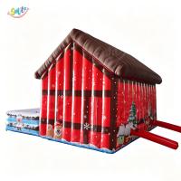 China Giant Inflatable Christmas House Santa Grotto Tent With Yard Arch Outdoor Holiday Party Decoration For Events Rental(YKT039) for sale
