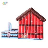 China Giant Inflatable Christmas House Santa Grotto Tent With Yard Arch Outdoor Holiday Party Decoration For Events Rental(YKT039) for sale