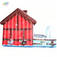 China Giant Inflatable Christmas House Santa Grotto Tent With Yard Arch Outdoor Holiday Party Decoration For Events Rental(YKT039) for sale