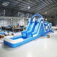China Commercial Inflatable Obstacle Course Blue White Racing Game Giant Inflatable Slide For Outdoor Party Rental Events （YKO047) for sale