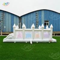 China Elegant White Wedding Inflatable Obstacle Course Giant Macaron Bouncy Castle For Kids Party Event Outdoor Rental（YKO049) for sale