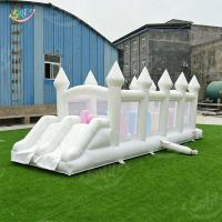 China Elegant White Wedding Inflatable Obstacle Course Giant Macaron Bouncy Castle For Kids Party Event Outdoor Rental（YKO049) for sale