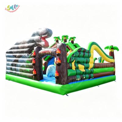 China Large Inflatable Obstacle Course Kids Party Rental Commercial Grade Dinosaur Bouncer Slide Playground Combo Park（YKF010) for sale