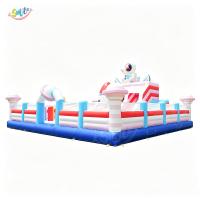 China Large Inflatable Obstacle Course Kids Party Rental Commercial Grade Pink Stripe Astronaut Bouncer Slide Playground Combo(YKF030) for sale
