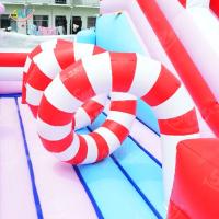 China Large Inflatable Obstacle Course Kids Party Rental Commercial Grade Pink Stripe Astronaut Bouncer Slide Playground Combo(YKF030) for sale