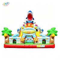 China Commercial Grade Inflatable Obstacle Course Shark Ocean Theme Party Rental Giant Bouncer Slide Jumping Castle Park（YKF036) for sale