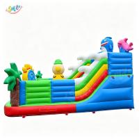 China Large Inflatable Obstacle Course Kids Party Rental Commercial Grade Shark Theme Bouncer Slide Playground Combo（YKF044) for sale