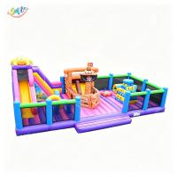 China Commercial Inflatable Pirate Ship Toddler Play Zone Inflatable Playground With Slide For Kids Party Rental(YKF046) for sale