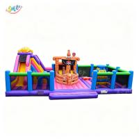 China Commercial Inflatable Pirate Ship Toddler Play Zone Inflatable Playground With Slide For Kids Party Rental(YKF046) for sale