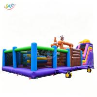 China Commercial Inflatable Pirate Ship Toddler Play Zone Inflatable Playground With Slide For Kids Party Rental(YKF046) for sale