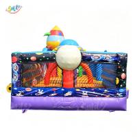 China Commercial Grade Space Rocket Inflatable Bouncy Castle With Slide Astronaut Theme Bouncer Combo For Kids Party Rental(YKF002) for sale