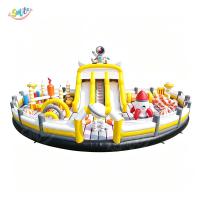 China Commercial Inflatable Space Theme Amusement Park Giant Astronaut Rocket Slide Playground For Kids Party Rental(YKF032) for sale