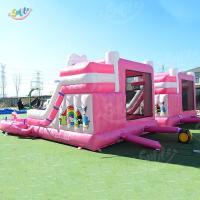China Commercial Grade Pink Cat Inflatable Bounce House Slide Combo with Pool Kids Jumping Castle for Party Rental Business（YKC227) for sale