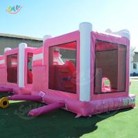 China Commercial Grade Pink Cat Inflatable Bounce House Slide Combo with Pool Kids Jumping Castle for Party Rental Business（YKC227) for sale
