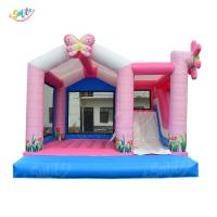 China Commercial Grade Butterfly Theme Inflatable Bounce House Slide Combo 5x5x4m Pink Jumping Castle for Party Rental Business（YKC229) for sale