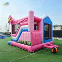 China Commercial Grade Butterfly Theme Inflatable Bounce House Slide Combo 5x5x4m Pink Jumping Castle for Party Rental Business（YKC229) for sale