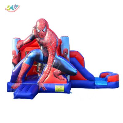 China Spider-Man Inflatable Water Slide Combo 6x4m Commercial Grade Bouncer House with Slide for Kids Backyard Party Rental（YKC231) for sale