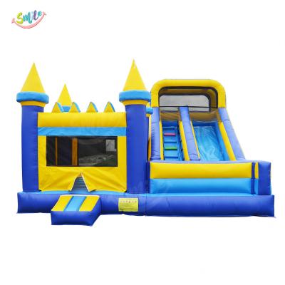 China 6x6x4.1m Inflatable Bouncer Slide Combo Commercial Blue Yellow Bouncy House Castle with Slide for Party Rental Business（YKC233) for sale