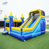 China 6x6x4.1m Inflatable Bouncer Slide Combo Commercial Blue Yellow Bouncy House Castle with Slide for Party Rental Business（YKC233) for sale