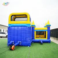 China 6x6x4.1m Inflatable Bouncer Slide Combo Commercial Blue Yellow Bouncy House Castle with Slide for Party Rental Business（YKC233) for sale