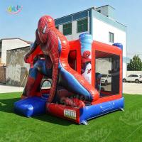 China Superhero Theme Inflatable Bouncer with Slide 0.55mm PVC Bouncy Castle Commercial Jumping Bed for Party Rental(YKB114) for sale