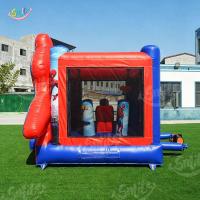 China Superhero Theme Inflatable Bouncer with Slide 0.55mm PVC Bouncy Castle Commercial Jumping Bed for Party Rental(YKB114) for sale