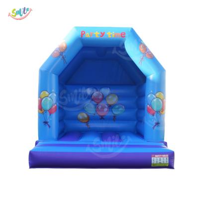 China Blue Party Time Inflatable Bouncer House for Kids Birthday Party Rental Business Outdoor Bouncy Castle with Roof（YKB119) for sale