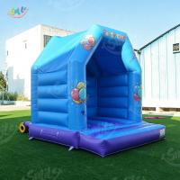 China Blue Party Time Inflatable Bouncer House for Kids Birthday Party Rental Business Outdoor Bouncy Castle with Roof（YKB119) for sale