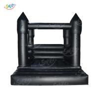 China Black Castle Inflatable Bounce House with Enclosed Jumping Area and Front Step for Kids Party Rental Events(YKB122) for sale