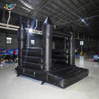 China Black Castle Inflatable Bounce House with Enclosed Jumping Area and Front Step for Kids Party Rental Events(YKB122) for sale