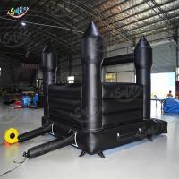 China Black Castle Inflatable Bounce House with Enclosed Jumping Area and Front Step for Kids Party Rental Events(YKB122) for sale