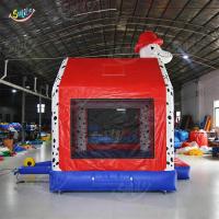 China Red Firefighter Theme Inflatable Bounce House with Spotted Dog Design for Kids Party Rental Events（YKB123) for sale