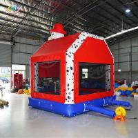 China Red Firefighter Theme Inflatable Bounce House with Spotted Dog Design for Kids Party Rental Events（YKB123) for sale