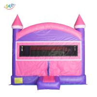 China Pink Purple Inflatable Castle Bounce House with Mesh Window and Front Ramp for Party Events(YKB124) for sale