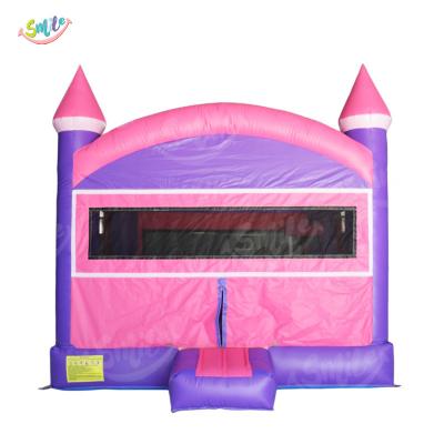 China Pink Purple Inflatable Castle Bounce House with Mesh Window and Front Ramp for Party Events(YKB124) for sale