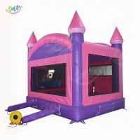 China Pink Purple Inflatable Castle Bounce House with Mesh Window and Front Ramp for Party Events(YKB124) for sale