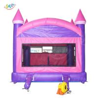 China Pink Purple Inflatable Castle Bounce House with Mesh Window and Front Ramp for Party Events(YKB124) for sale