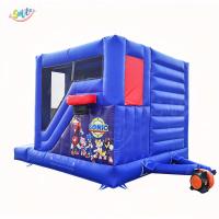 China Sonic Theme Inflatable Bounce House with Slide, Blue Jumping Castle for Kids Party Rental Events（YKC228) for sale