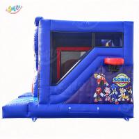 China Sonic Theme Inflatable Bounce House with Slide, Blue Jumping Castle for Kids Party Rental Events（YKC228) for sale